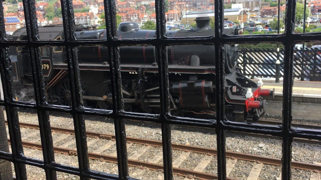 Steam train parked outside the Engine Shed – The Engine Shed, Whitby